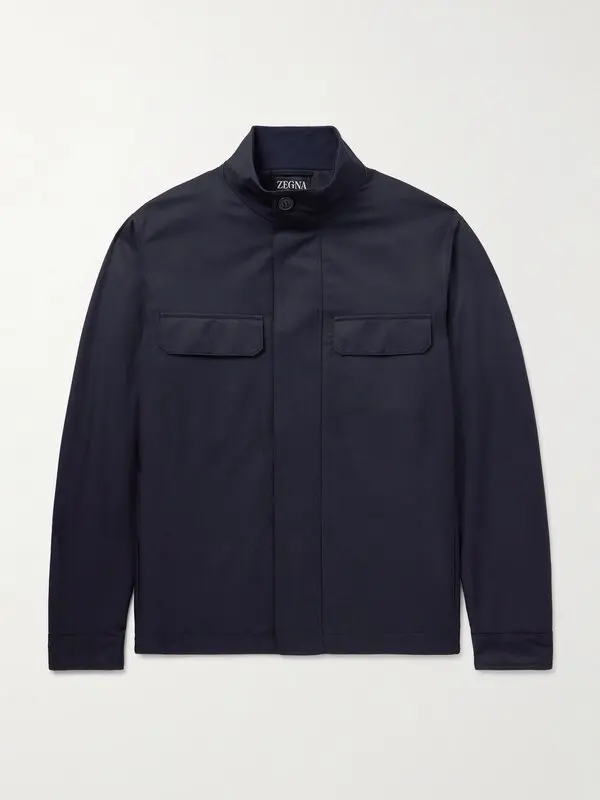 Zegna Twill Overshirt - Blue