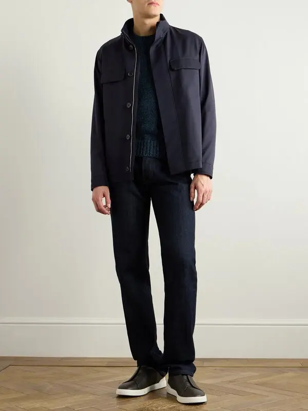 Zegna Twill Overshirt - Blue