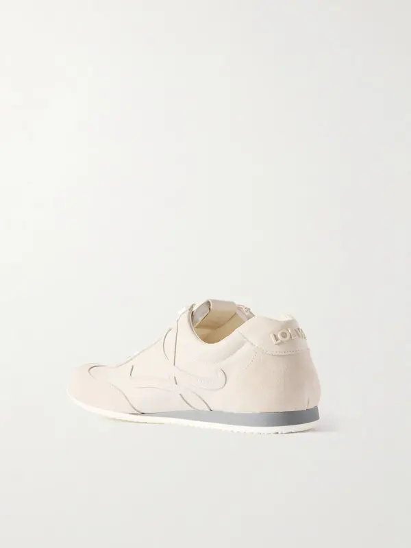 Loewe Ballet Runner 2.0 Suede-trimmed Leather Sneakers - White