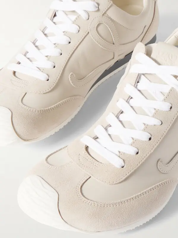 Loewe Ballet Runner 2.0 Suede-trimmed Leather Sneakers - White