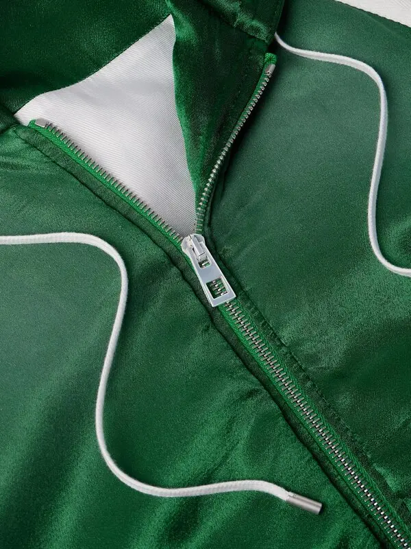 Loewe Oversized Grosgrain-trimmed Padded Satin Hooded Track Jacket