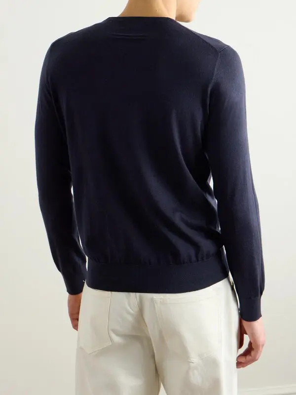 Zegna Cashmere And Silk-blend Sweater - Blue