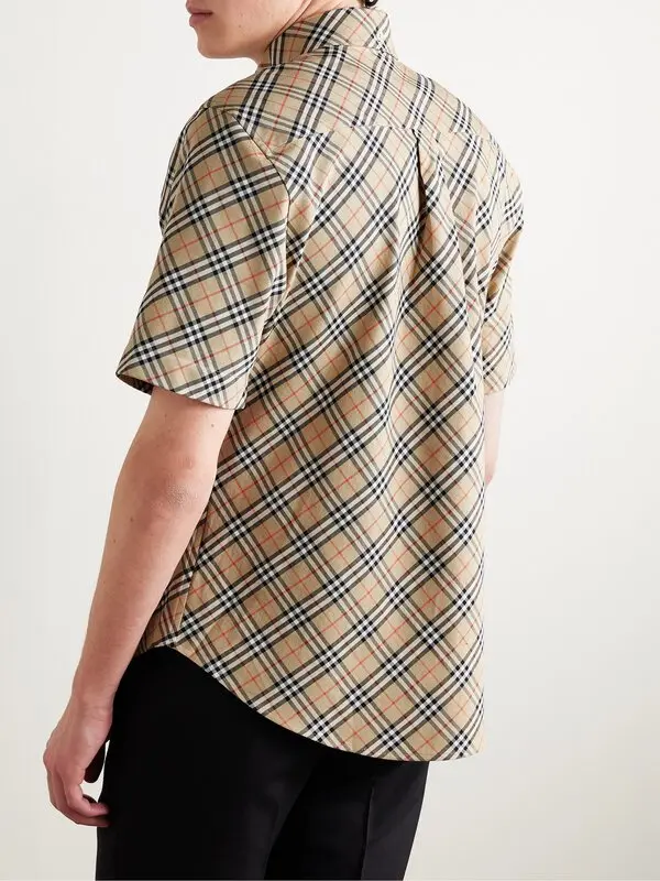 Burberry Slim-fit Button-down Collar Checked Cotton Oxford Shirt - Brown