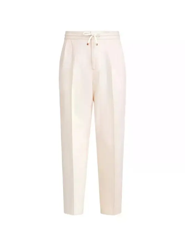 Brunello Cucinelli Drawstring-waist Trousers - White