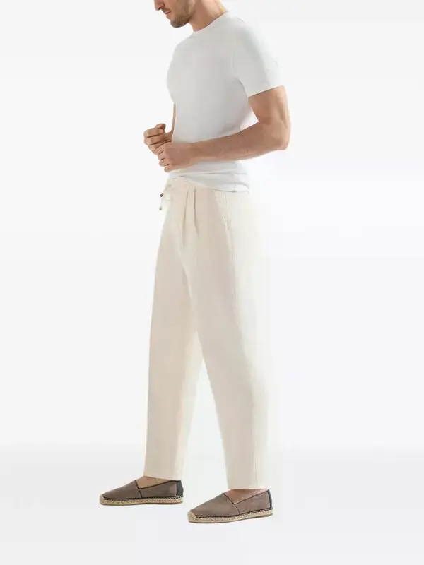 Brunello Cucinelli Drawstring-waist Trousers - White