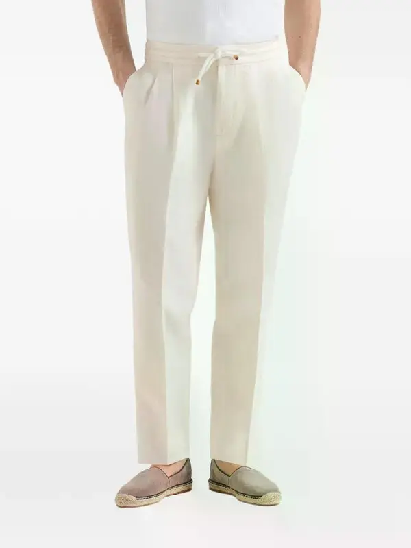 Brunello Cucinelli Drawstring-waist Trousers - White