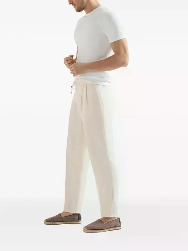 Brunello Cucinelli Drawstring-waist Trousers - White