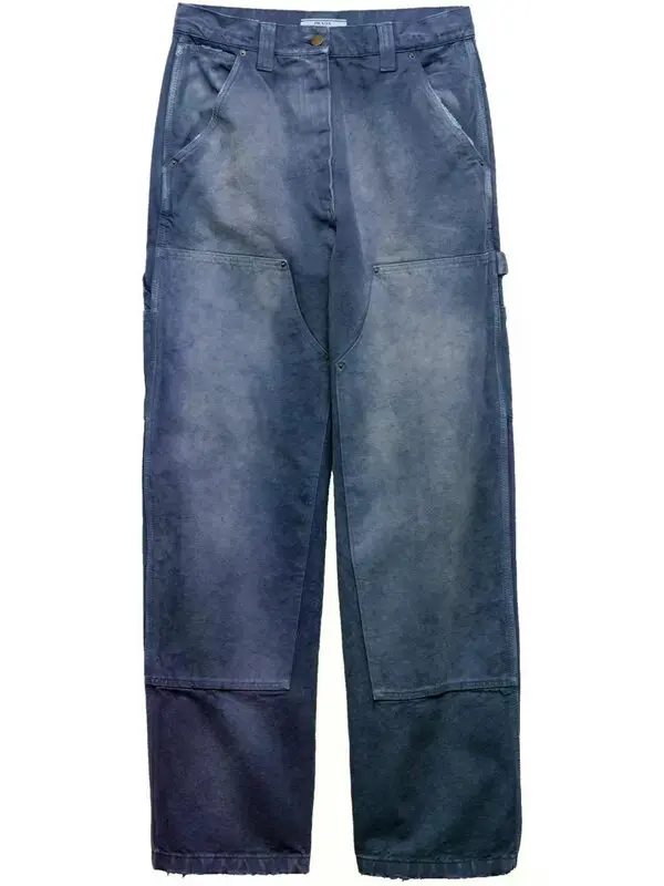 Prada Triangle-logo Cargo Trousers - Blue