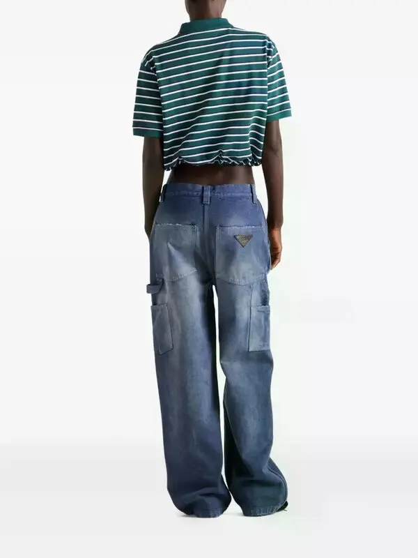 Prada Triangle-logo Cargo Trousers - Blue