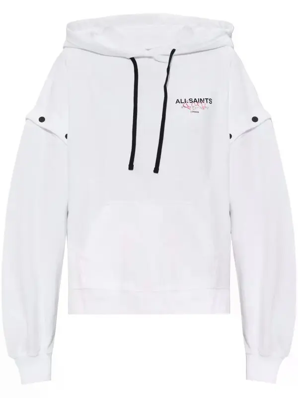 ALLSAINTS Amore Detachable Sleeve Hoodie - White