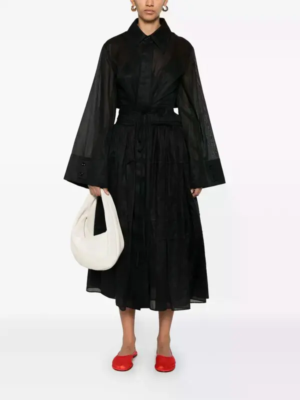 JIL SANDER Cotton Midi Slip Dress - Black