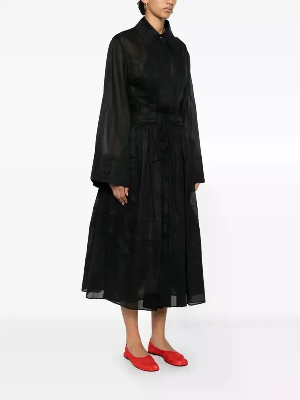 JIL SANDER Cotton Midi Slip Dress - Black