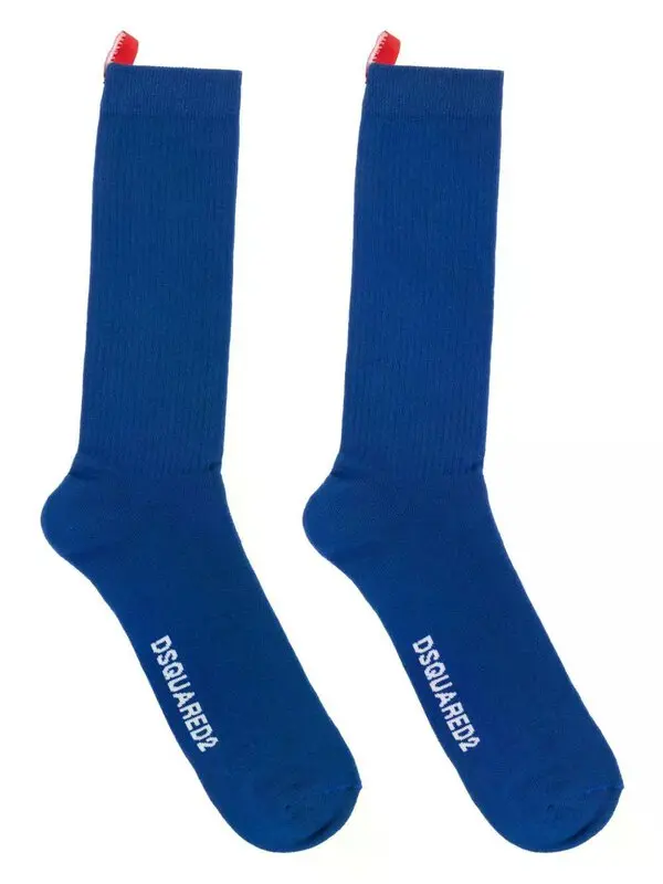 Dsquared2 Ribbed-knit Ankle Socks - Blue