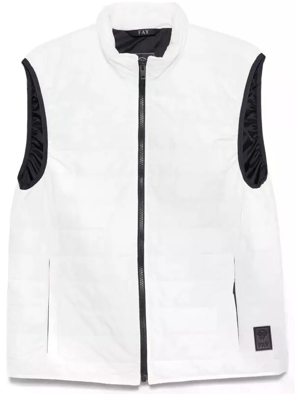 FAY Quilted Gilet - White