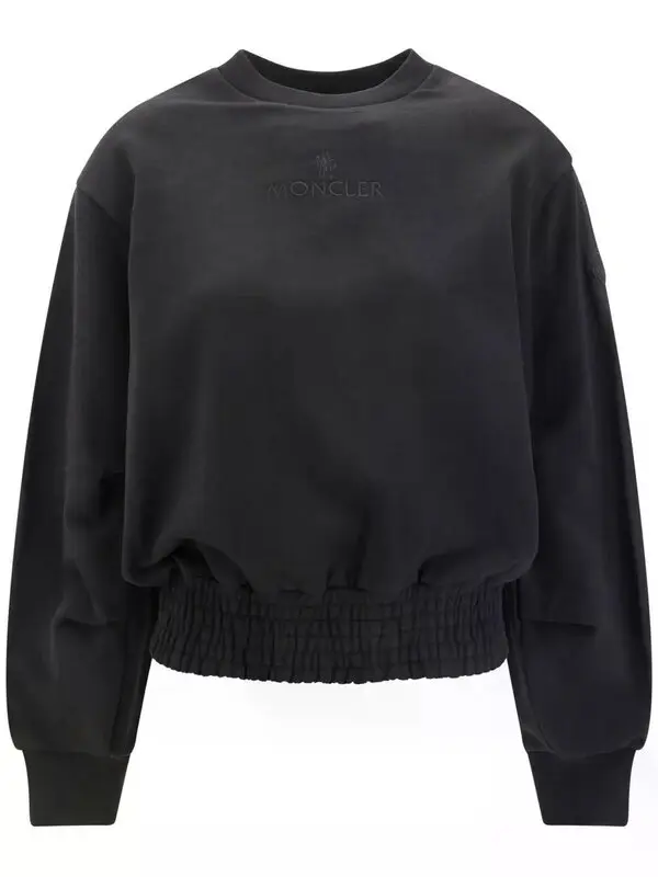 Moncler Pleated Cotton Sweatshirt - Black