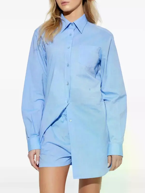 Buy Moschino Embroidered Shirt Dress - Blue At 23% Off | Editorialist