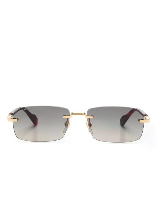 Gucci Rectangle-frame Sunglasses - Gold
