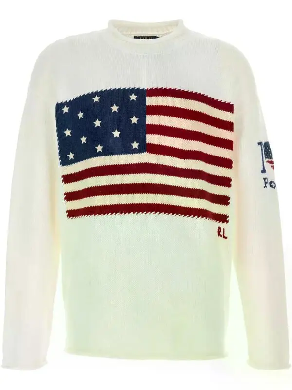 Polo Ralph Lauren Flag Sweater - White