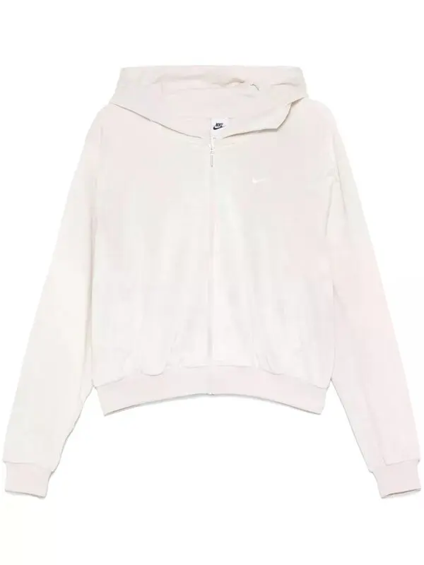 Nike Velour Full-zip Hoodie - Neutrals