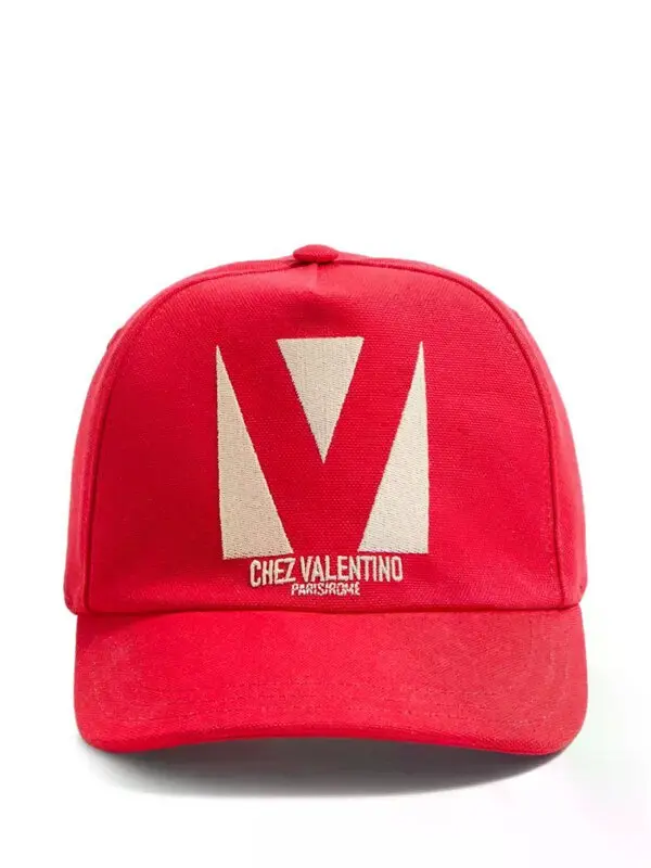 Valentino Garavani Chez Cotton Baseball Cap - Red