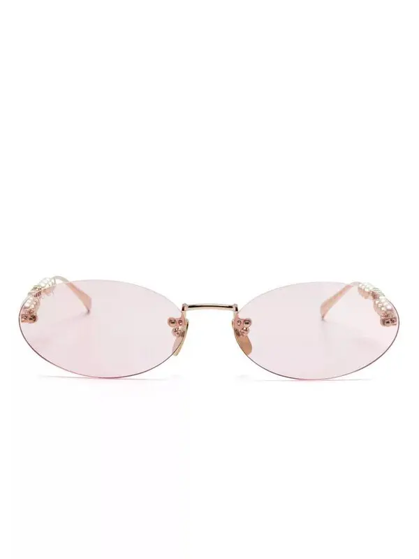Gucci Oval-frame Sunglasses - Gold