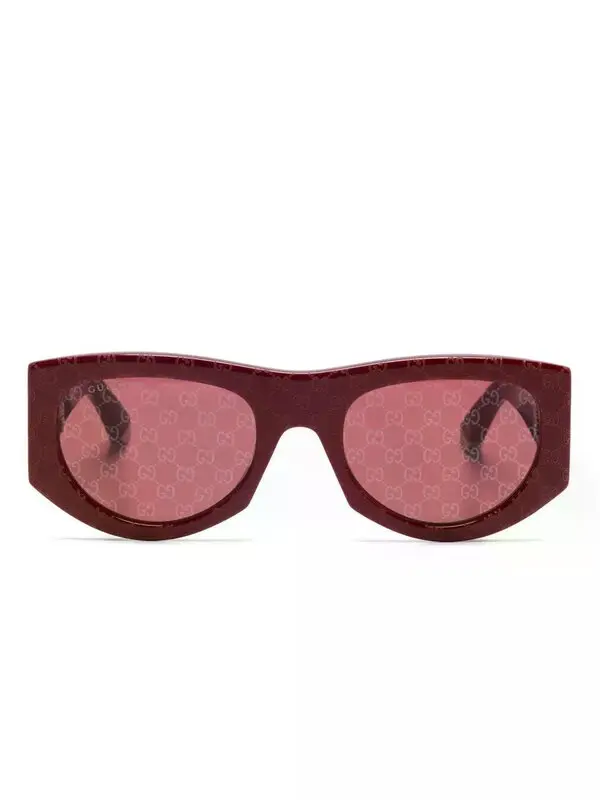 Gucci Geometric Frame Sunglasses - Red