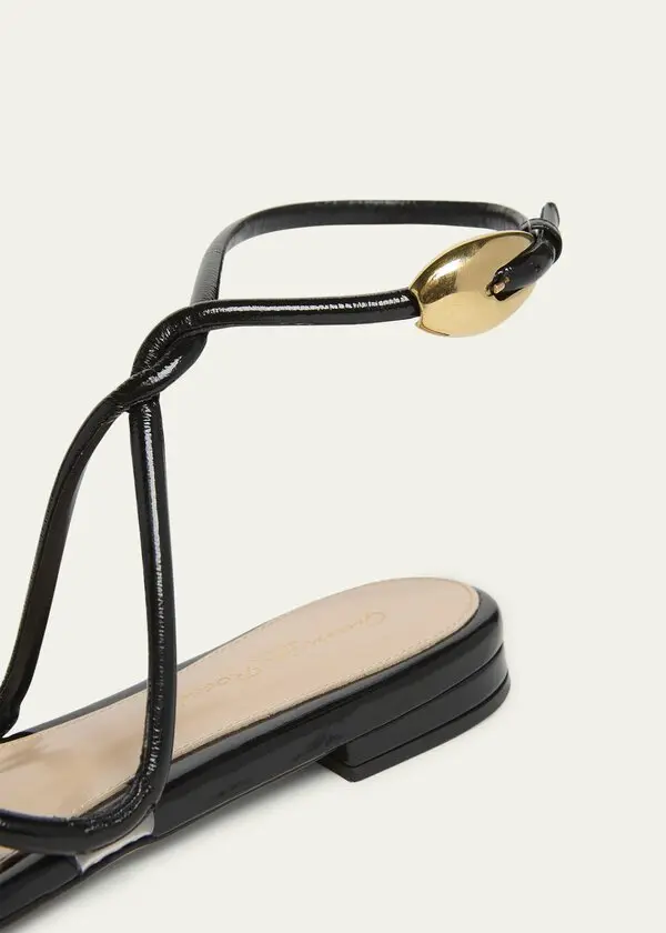 GIANVITO ROSSI Napa Leather Twisted-strap Sandals