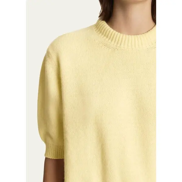Khaite Davin Short-sleeve Cashmere Sweater - Black
