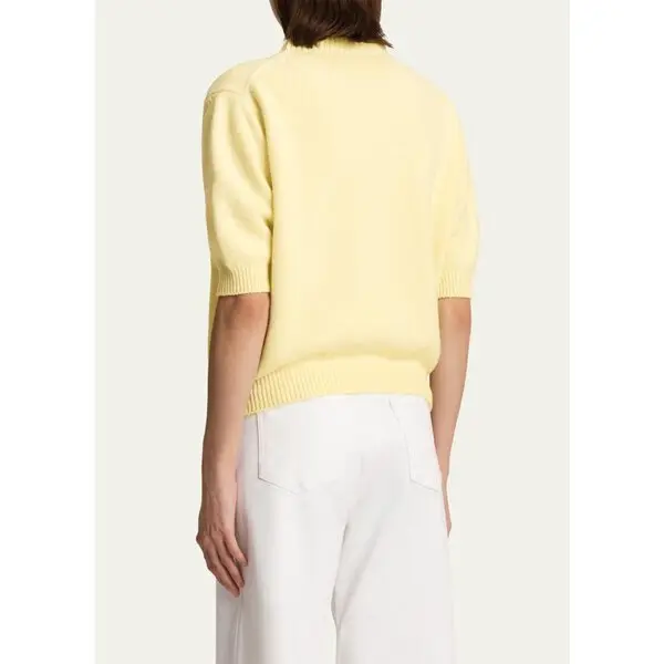 Khaite Davin Short-sleeve Cashmere Sweater - Black