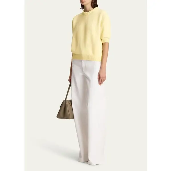 Khaite Davin Short-sleeve Cashmere Sweater - Black