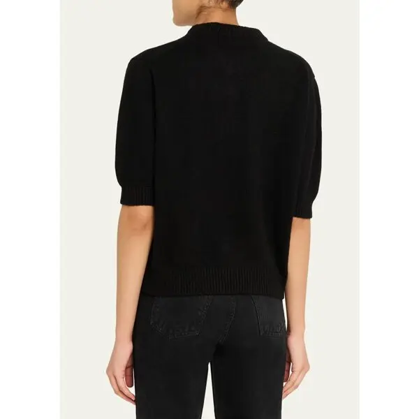 Khaite Davin Short-sleeve Cashmere Sweater - Black