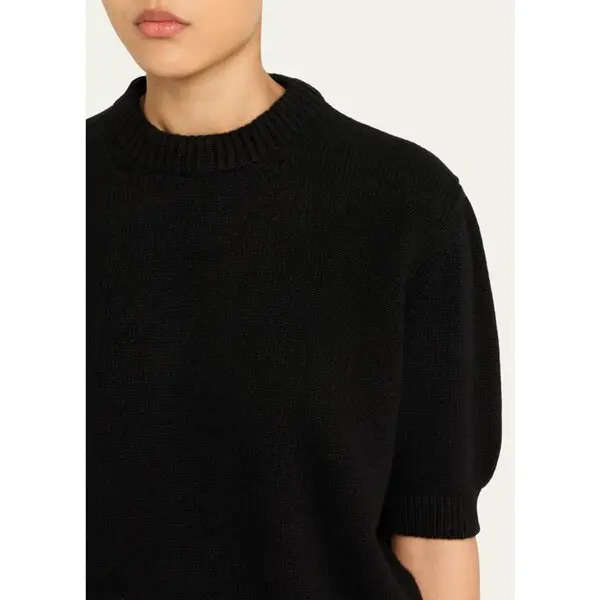 Khaite Davin Short-sleeve Cashmere Sweater - Black