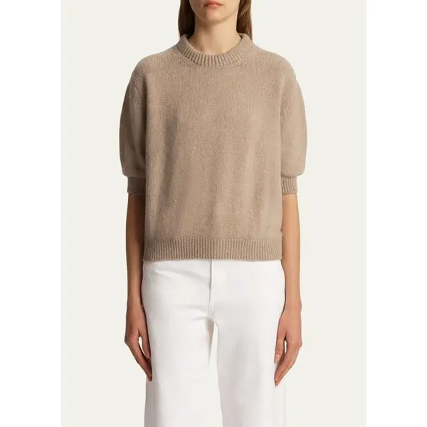 Khaite Davin Short-sleeve Cashmere Sweater - Black