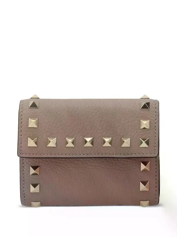 Valentino Garavani Rockstud Tri-fold Wallet - Brown