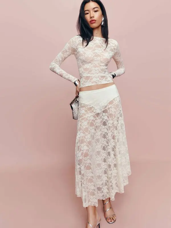 REFORMATION Mirabelle Knit Midi Skirt