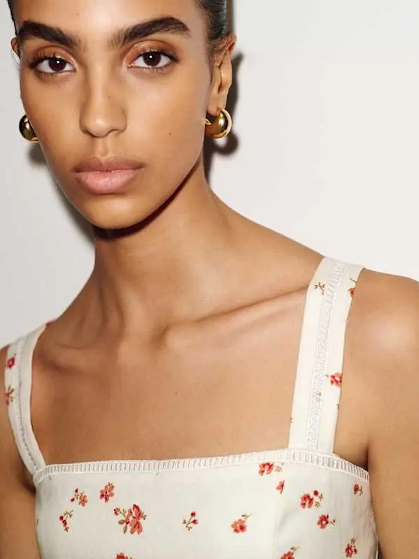 REFORMATION Everett Linen Midi Dress - Ivory