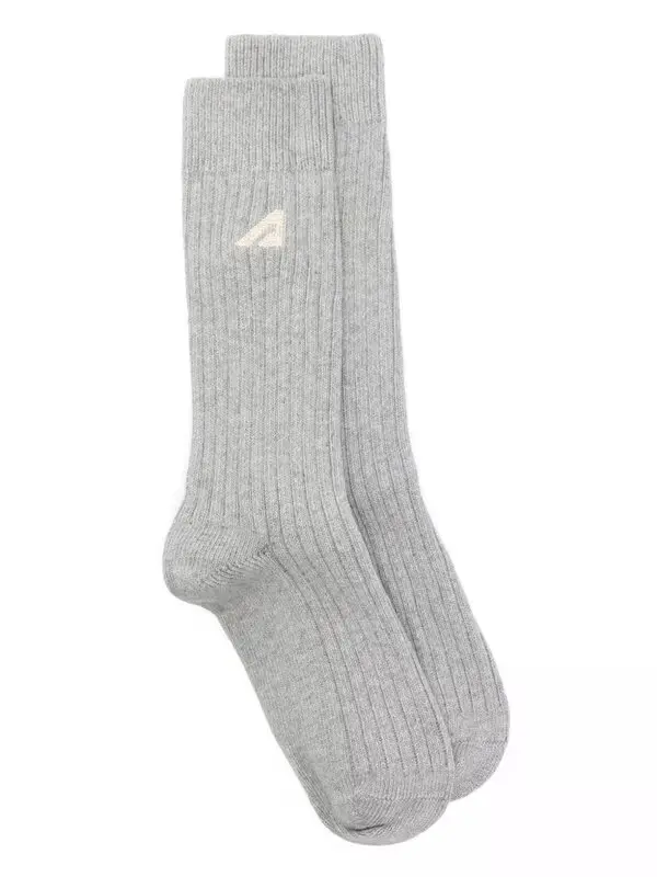 AUTRY Logo-embroidered Socks - Grey