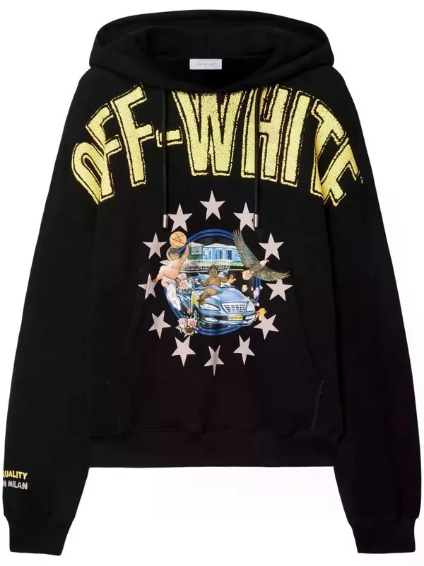 Off-White Fresco Star Hoodie - Black