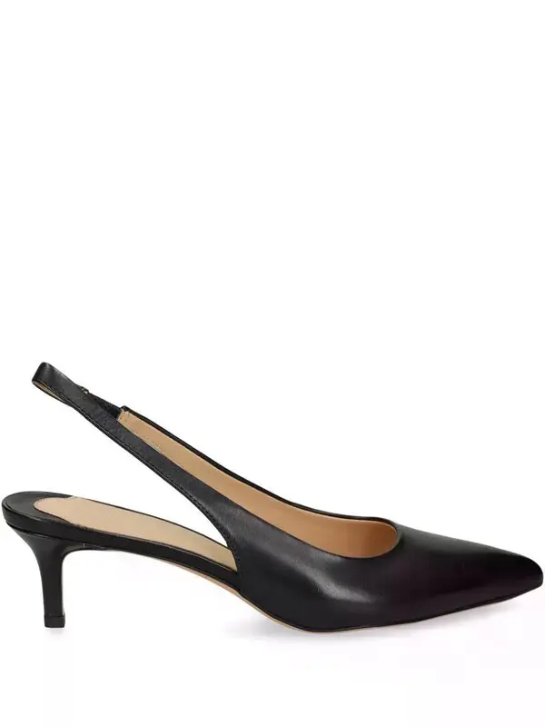Ralph Lauren 50mm Leather Slingback Pumps - Black