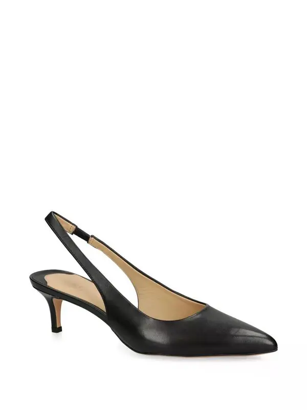 Ralph Lauren 50mm Leather Slingback Pumps - Black
