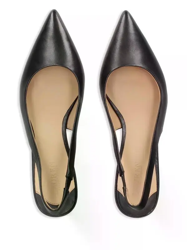 Ralph Lauren 50mm Leather Slingback Pumps - Black