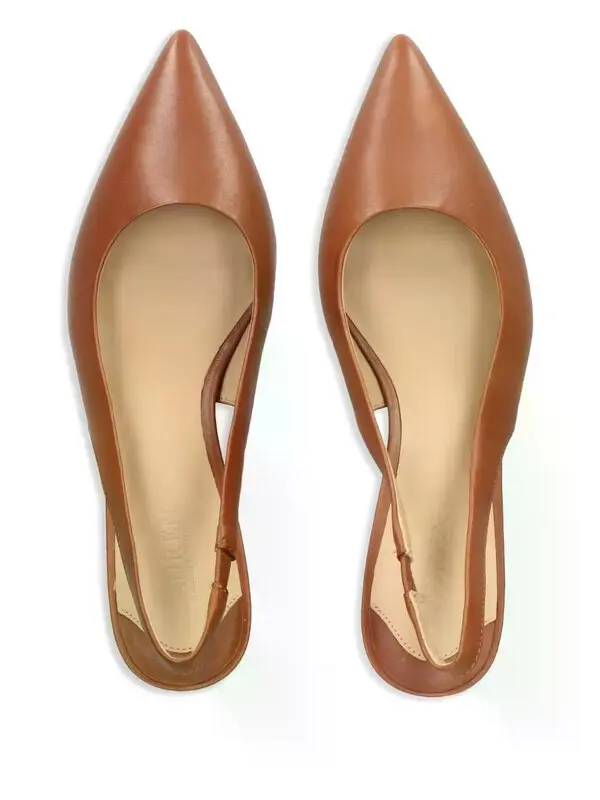 Ralph Lauren 50mm Leather Slingback Pumps - Brown