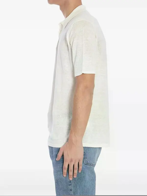 ROBERTO COLLINA Linen Polo Shirt - White