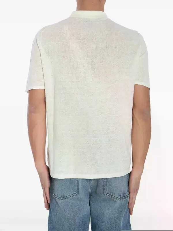 ROBERTO COLLINA Linen Polo Shirt - White