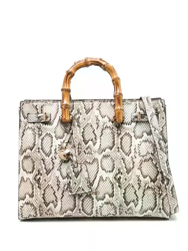 Liu Jo Snakeskin-Printed Tote Bag Neutrals 46% Off Editorialist