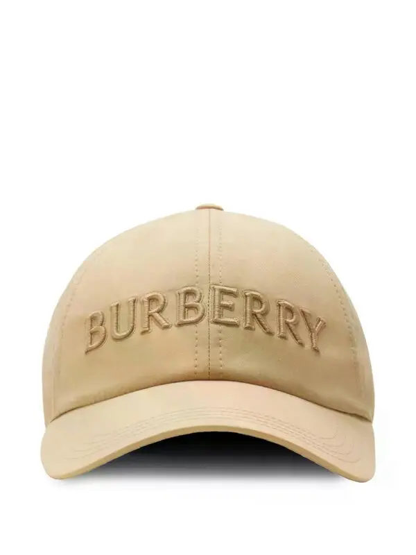 Burberry Logo Gabardine Baseball Cap - Neutrals