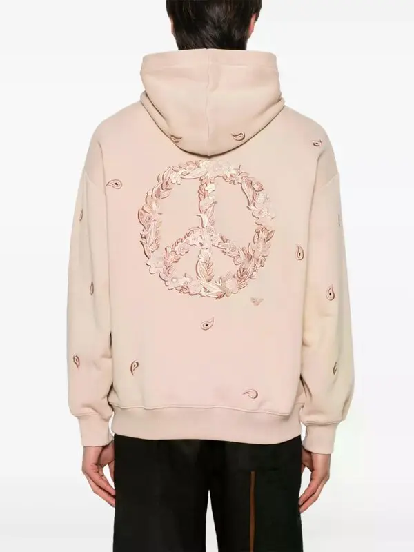 Emporio Armani Peace Sign-embroidered Hoodie