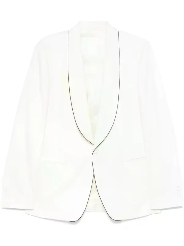 LARDINI Contrasting-trim Blazer - Neutrals