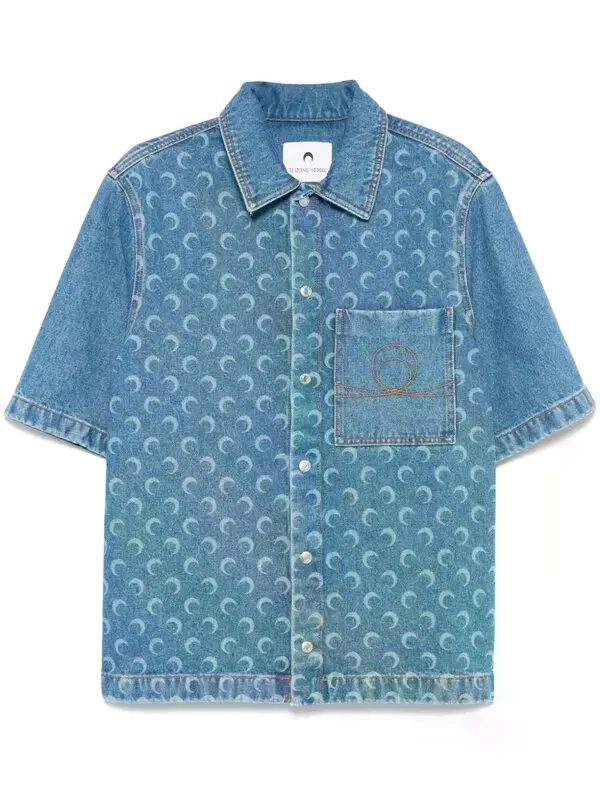 MARINE SERRE Moon Laser Denim Shirt