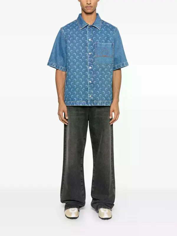 MARINE SERRE Moon Laser Denim Shirt